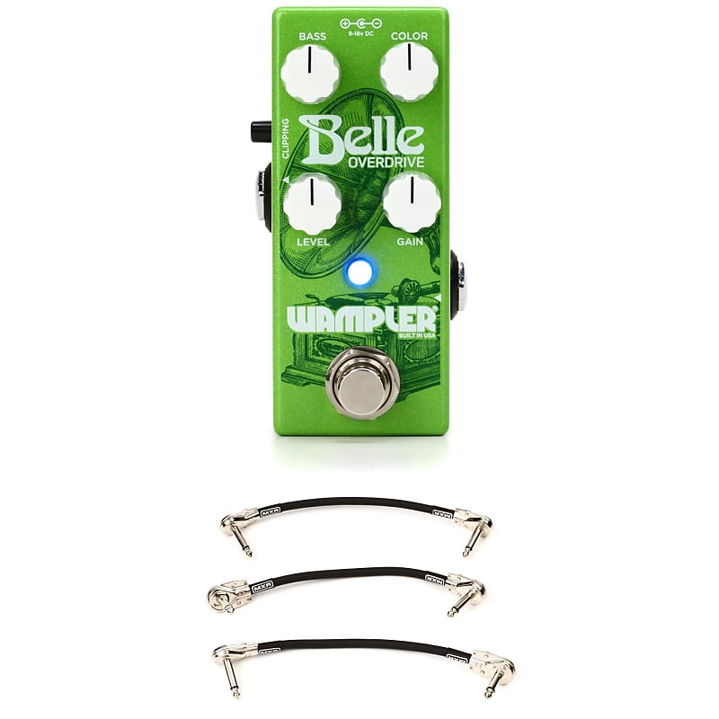 Wampler Belle Transparent Overdrive Pedal with 3 Patch Cables | Reverb