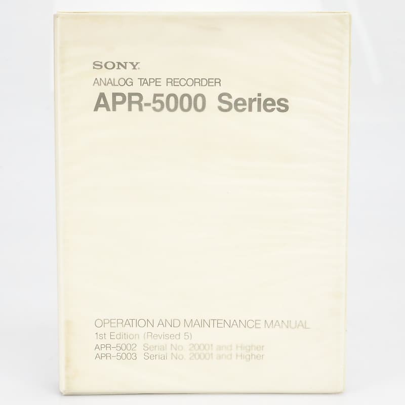 Sony APR-5000 5002 5003 Tape Machine Operation & Maintenance | Reverb