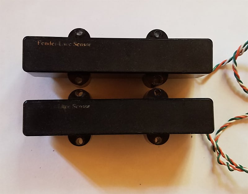 Fender Lace Sensor jazz bass plus pickups set 1992 black | Reverb