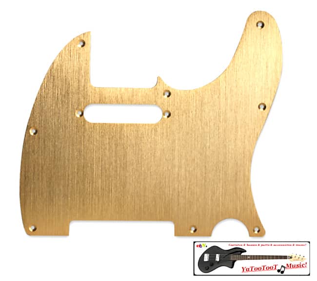 New Pickguard TELECASTER Alu Brushed - Gold - Metal Anodized | Reverb