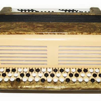 Rare Folk Russian Button Accordion 3 Rows 100 bass Bayan B | Reverb