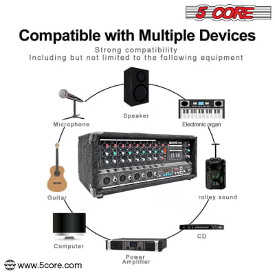 5Core 4 Channel Mini Audio Mixer Bluetooth USB DJ Console | Reverb