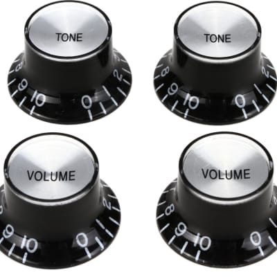 Gibson Accessories Top Hat Knobs with Inserts 4-pack - Black | Reverb