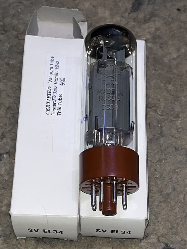 Winged C EL34 Matched Pair | Reverb