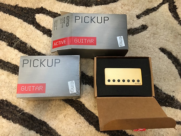 EMG 57/66 set Gold 7 string pickups | Reverb