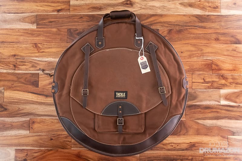 Tackle 22" Leather And Canvas Cymbal Bag, Back Pack, Brown | Reverb