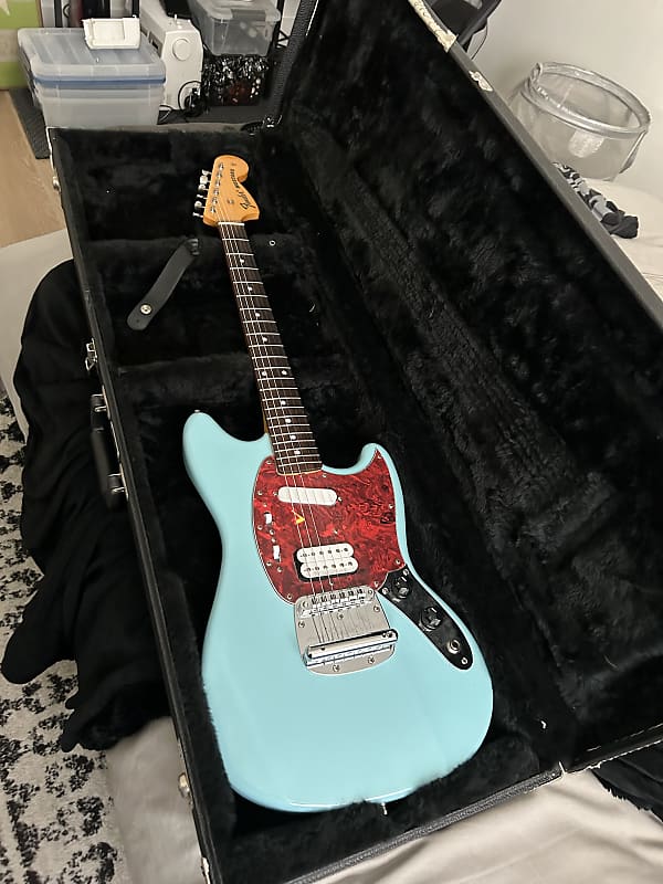 Fender mustang- sonic blue | Reverb