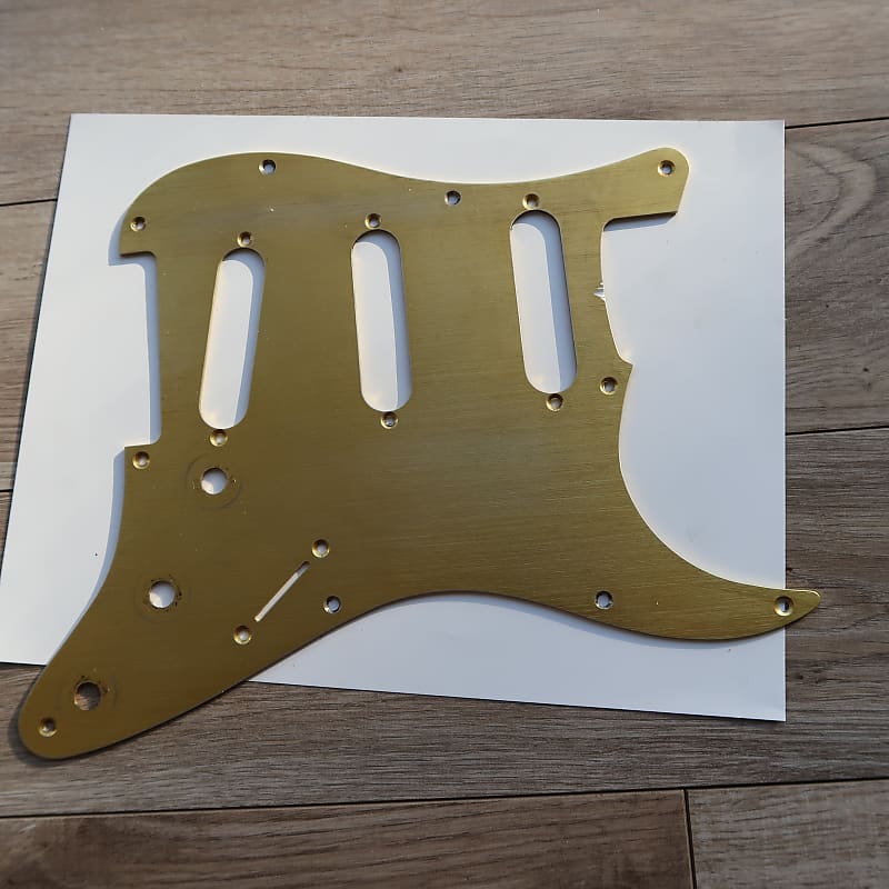 59 10 hole Fender Stratocaster Anodized Gold Pickguard relic | Reverb