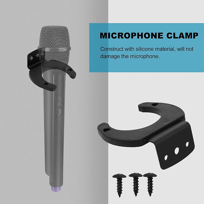 2Pcs Microphone Holders Microphone Clip Hook Wall Mount Type | Reverb