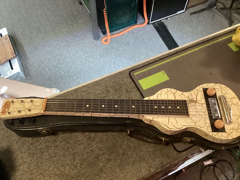 Epitome Electric Lap Steel 1940’s - White / Gold Crackle | Reverb
