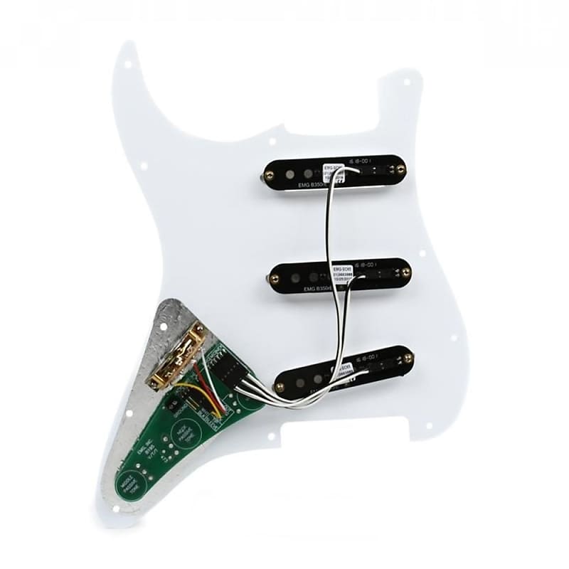 EMG ST65 Passive Alnico V Pre-wired Guitar Pickguard - White | Reverb