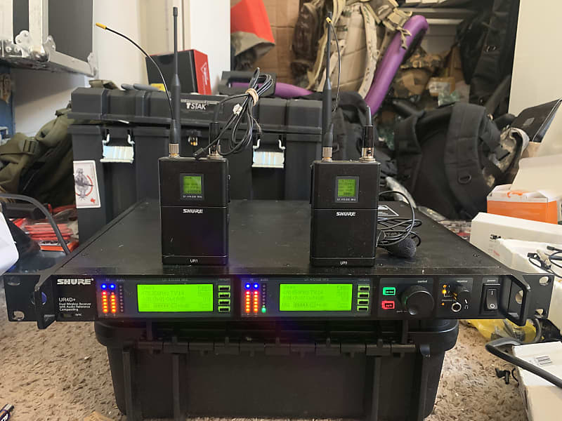 Shure UR4D+ G1 470-530 UR1 Bodypack Lav Wireless Microphone | Reverb