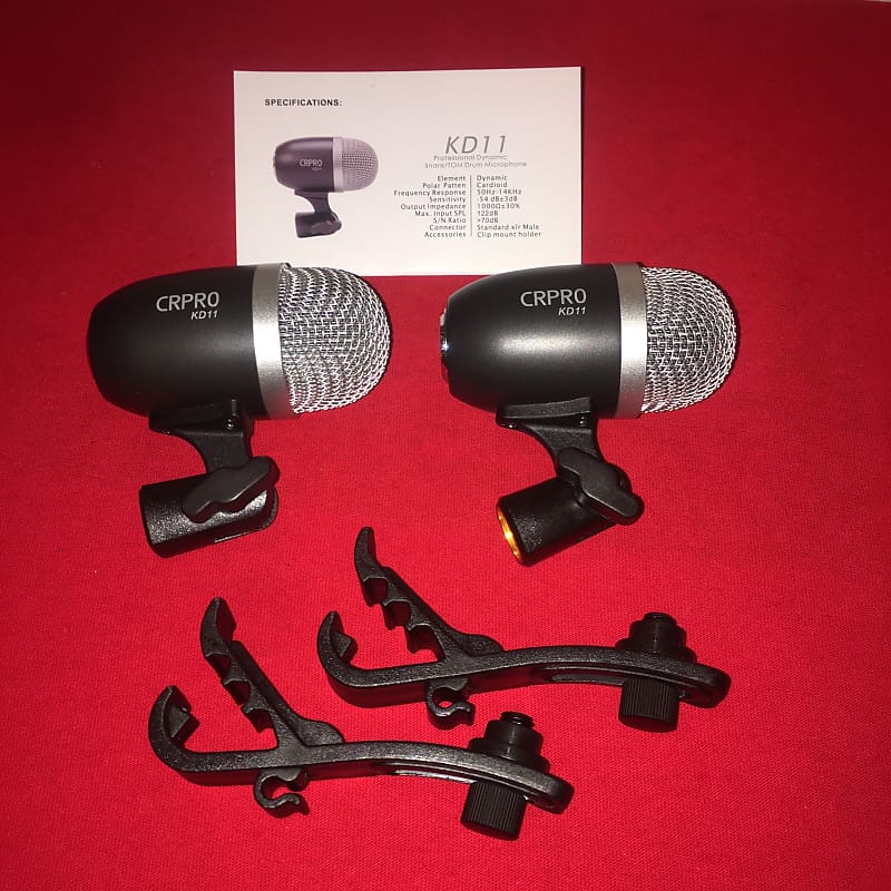 Drum mic set 2 Mics for Snare Tom Floor Rack Toms Cajon | Reverb