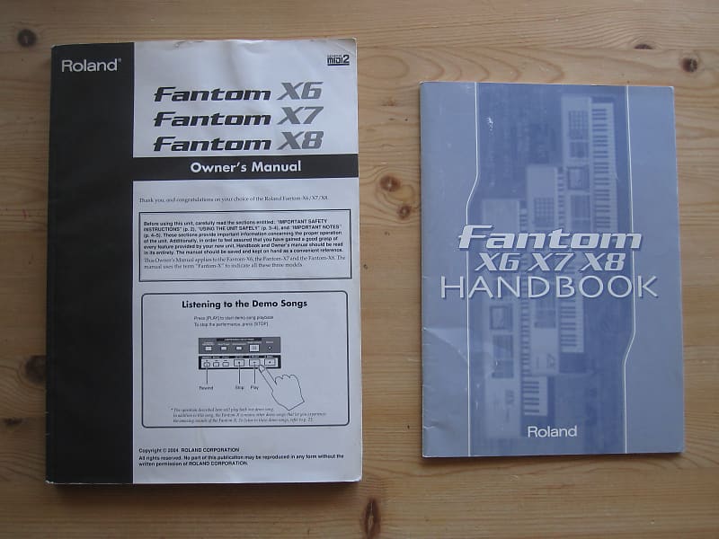 Roland Fantom Handbook + Owner's manual X6 X7 X8 synth | Reverb