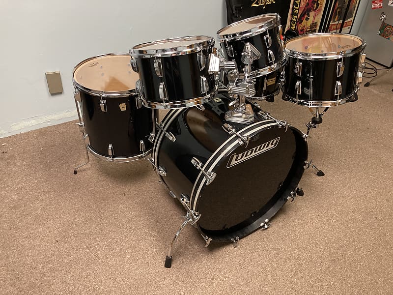 Ludwig Classic Maple 6 Ply 1980s Black Cortex | Reverb