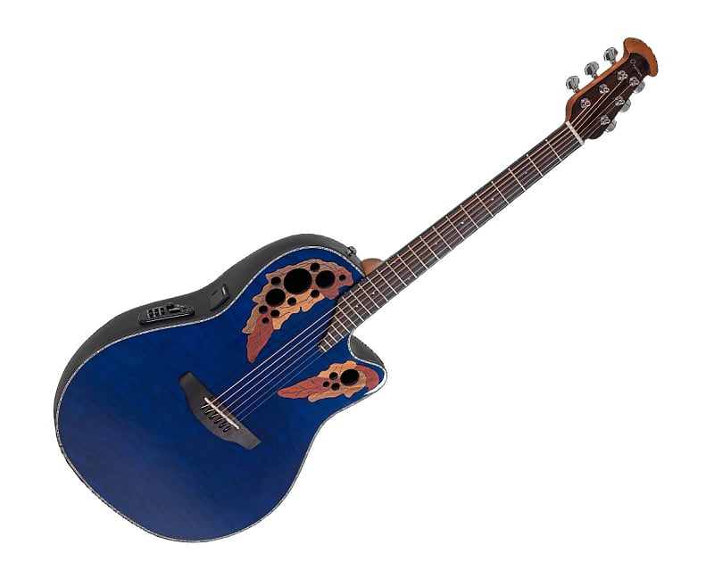 Ovation Celebrity Elite Plus CE44P-8TQ A/E - Blue Transparent | Reverb