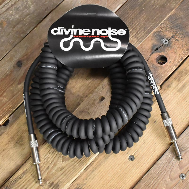 Divine Noise Straight-Straight 30ft Curly Instrument Cable - | Reverb