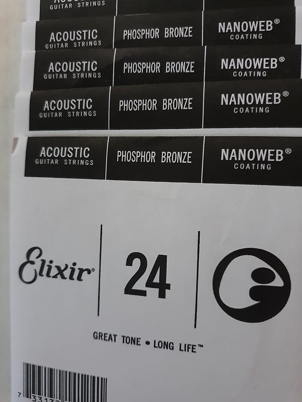 Elixir elixir Phosphor Bronze bronze nanoweb .024 singles | Reverb