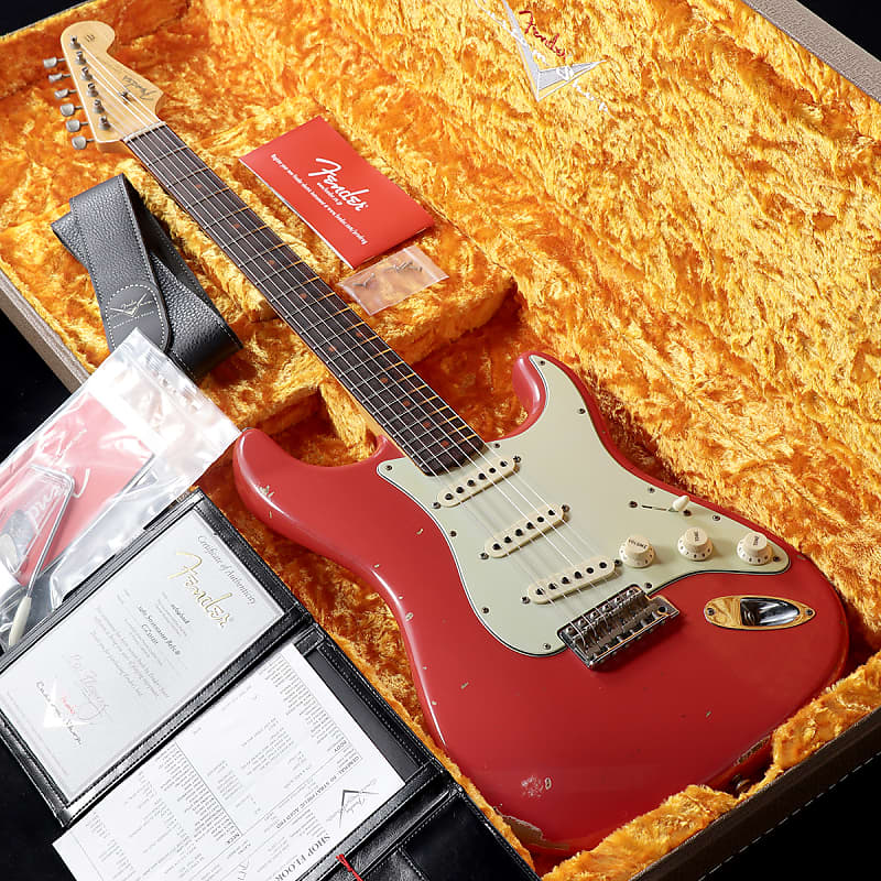 FENDER CUSTOM SHOP 1960 Stratocaster Aged Fiesta Red Relic | Reverb