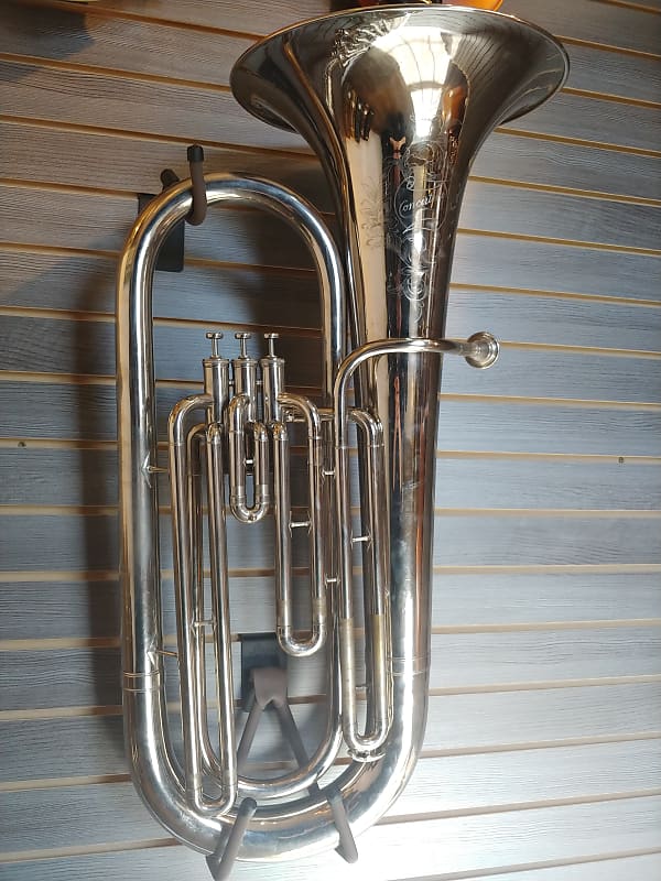 Concertone 3 Valve Eb Bass Tuba 1920's Silver Plating | Reverb
