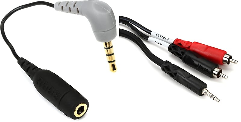 Rode SC4 Adapter - Female 3.5mm TRS to Right Angle 3.5mm TRRS | Reverb