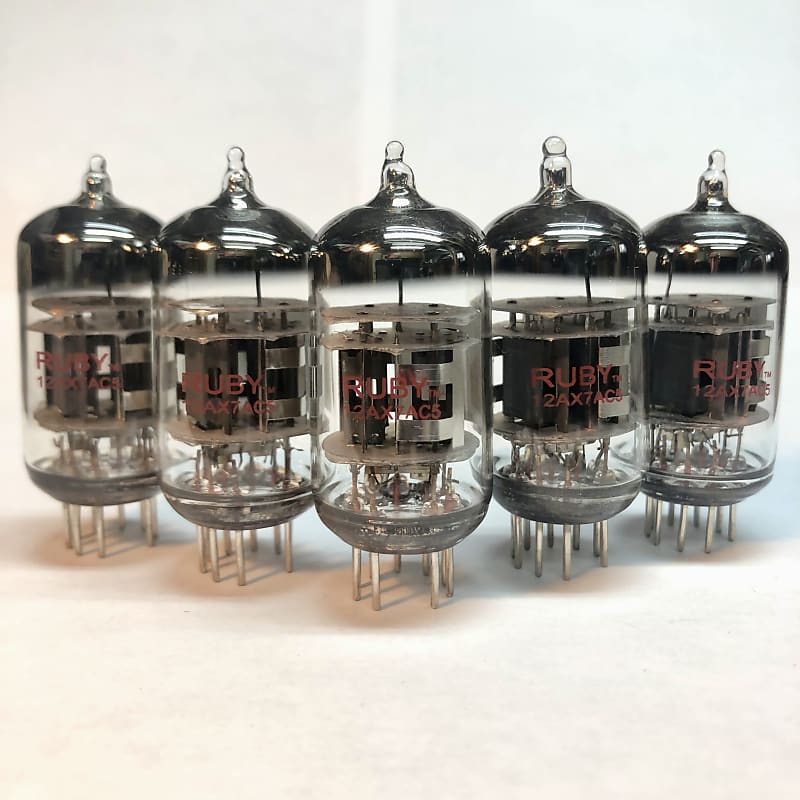 Ruby 5 Pack 12AX7AC5 HG Preamp Tubes | Reverb