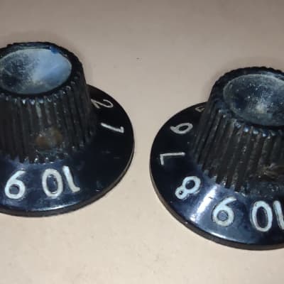 1965 Fender Amplifier Knobs- Set of 2 Knobs- Original Black- | Reverb