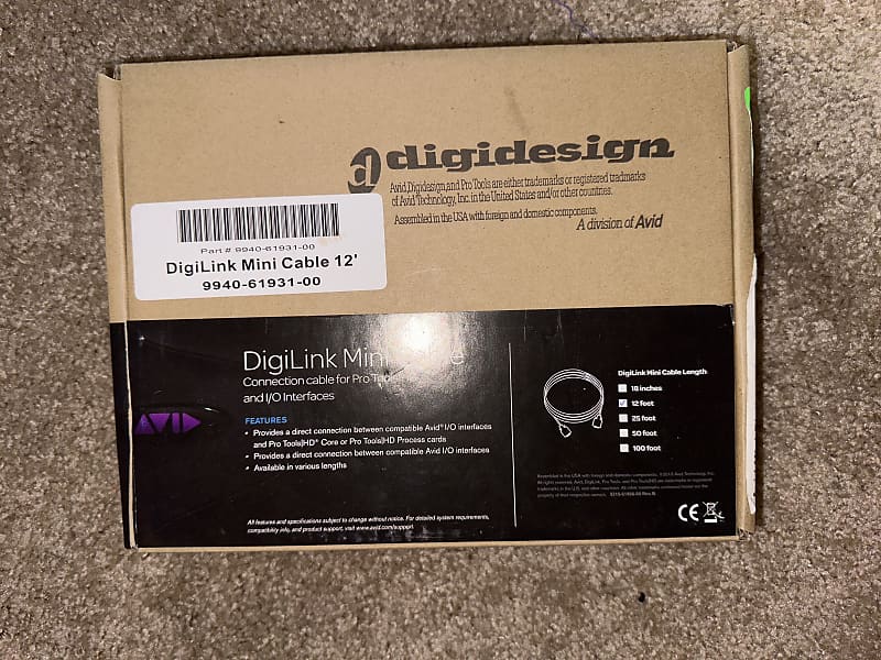 Avid DigiLink mini cable 12’ NIB | Reverb