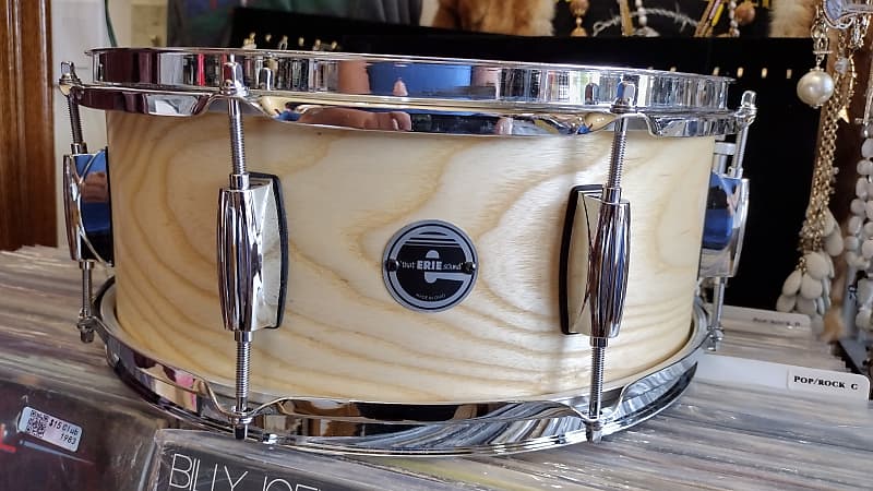 14x5.75 ash solid shell steam bent snare drum by Erie drums | Reverb