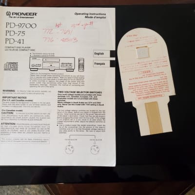 Pioneer PD-75 Compact Disc Player | Reverb