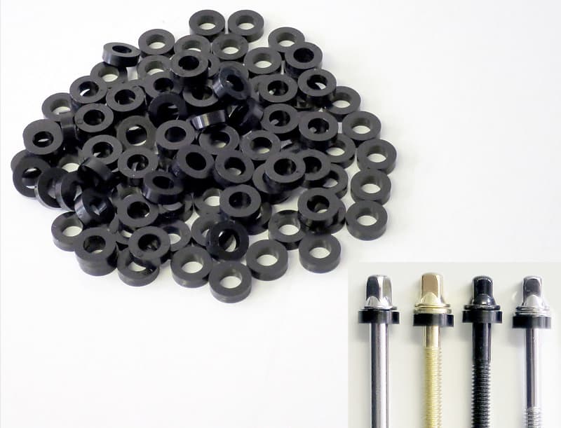 100 New Tension Rod Washers (High-End Thick Black Nylon) For | Reverb