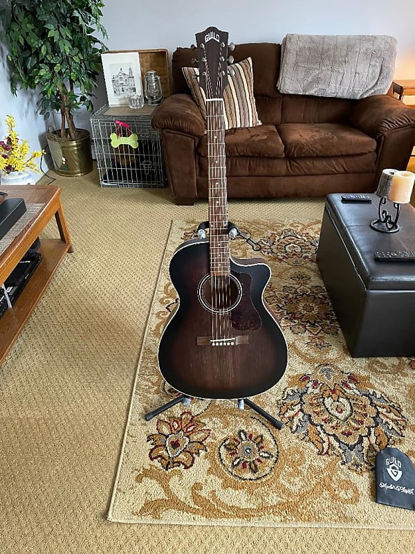 Guild OM 240-CE - Charcoal Burst Matte Acoustic-Electric | Reverb