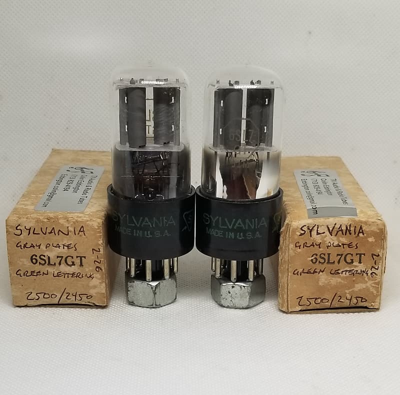 Sylvania 6SL7GT Gray Plates Well Matched (2.0%) Pair NOS 6SL7 | Reverb