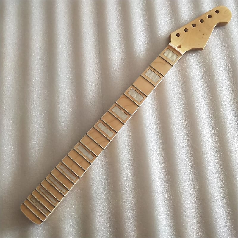 Glossy Maple Guitar Strat Style Neck, with White Pearl Inlay | Reverb