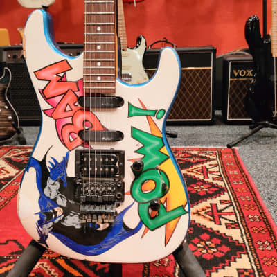 Charvel Model 3 Strat Headstock 80's Batman Custom Graphics | Reverb