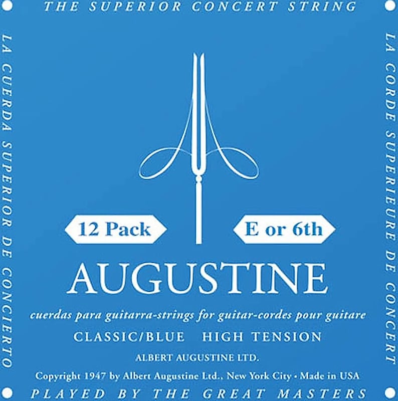 Classic/Blue - High Tension Nylon Guitar Strings - Augustine | Reverb