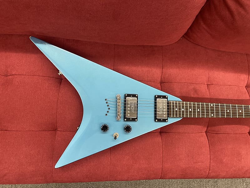 Epiphone Demon V Electric Guitar 2001/2002 - Metallic Blue | Reverb