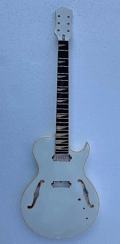 White Jazz Guitar DIY Project Body with Neck, Rosewood | Reverb