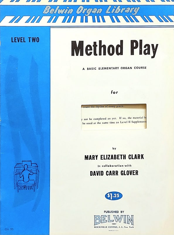 USED/VINTAGE Book - Method Play - Organ Course - Level Two | Reverb