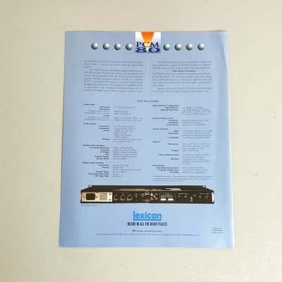Lexicon PCM 80 Effects Processor - Original Brochure! | Reverb