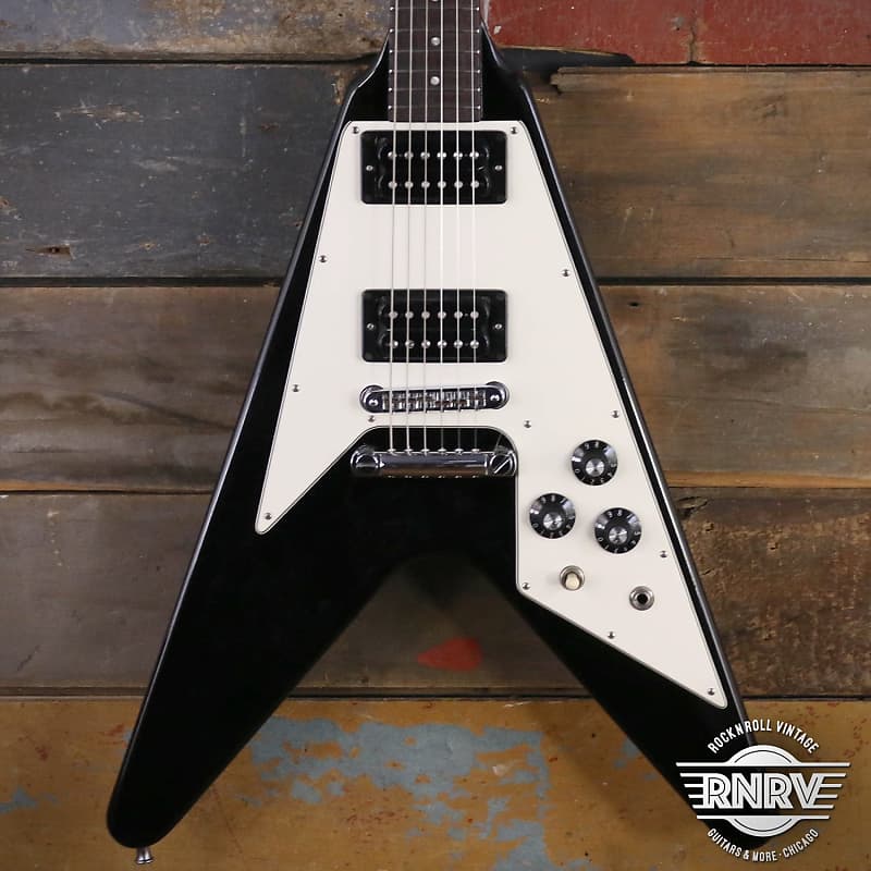 1980 Gibson Flying V Black Refin | Reverb