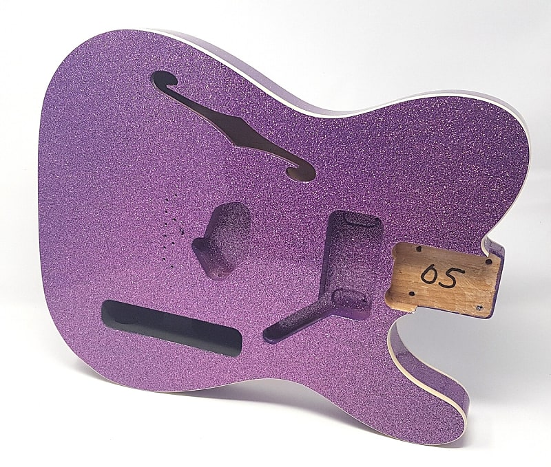 Brio Tele-Style Thinline Double Bound Purple Sparkle | Reverb