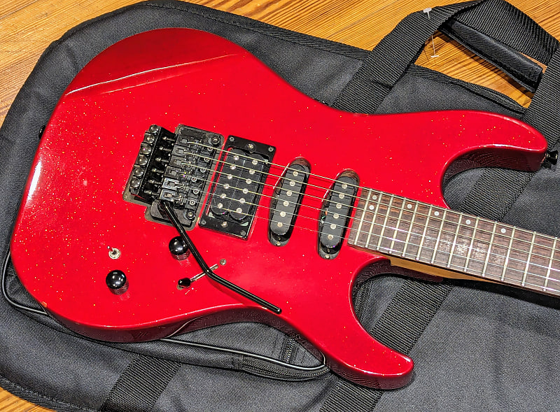 Hamer 1990's Centaura Metallic Red Sparkle KOREAN Vintage | Reverb