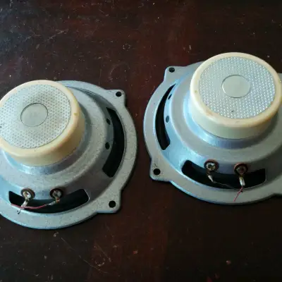 Uher Pair 6 Ohm 4.5" Speaker Drivers Full Range 1960s Silver | Reverb