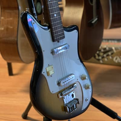 Weltron Teiscoish Jaguar style electric guitar 1960's Sunburt | Reverb