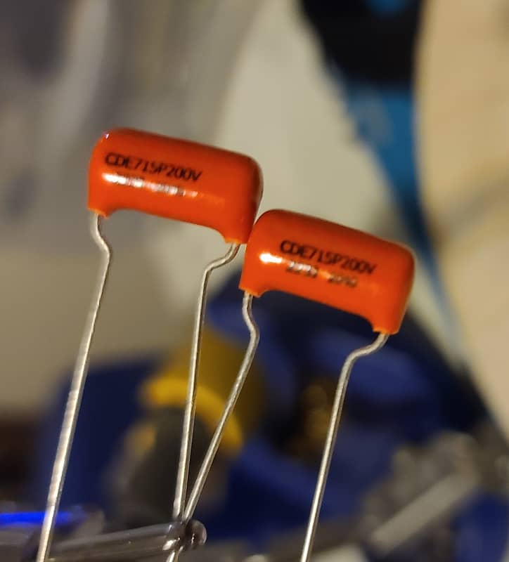 Cornell Dubilier Orange Drop Cap Pair .022 For Les Paul | Reverb