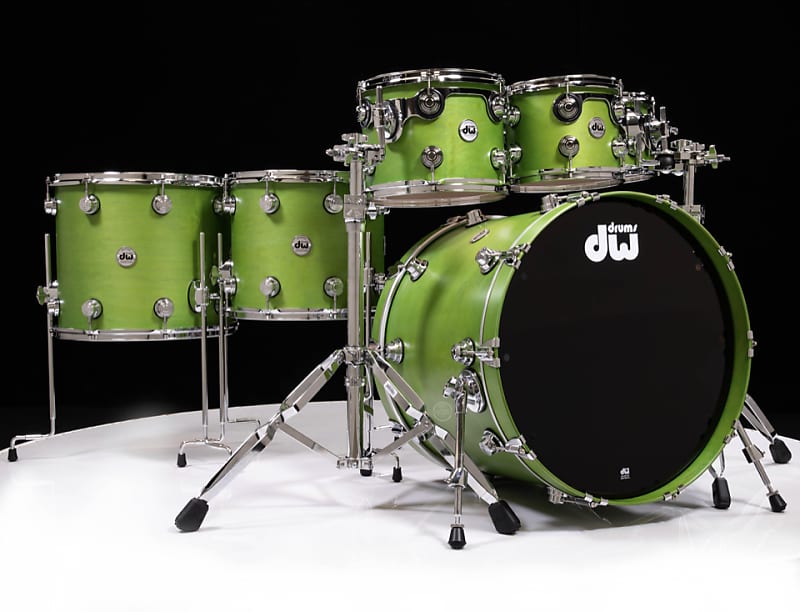 DW Collectors Pure Maple 6pc Drum Set Custom Lime Green NEW | Reverb