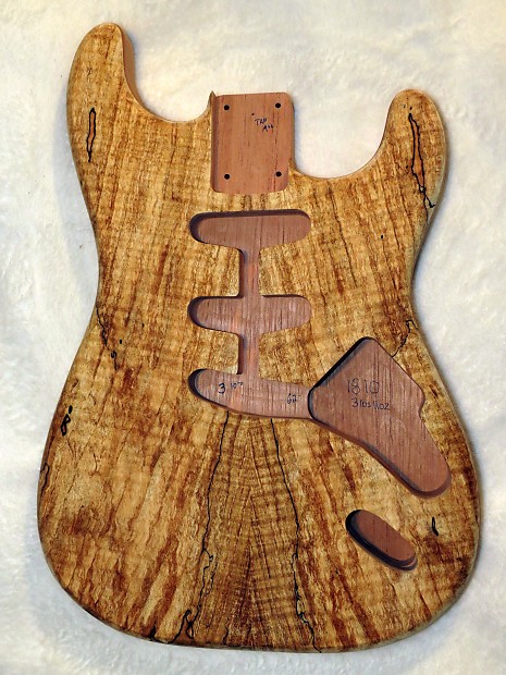 Spalted Maple / Spanish Cedar Stratocaster style strat body | Reverb