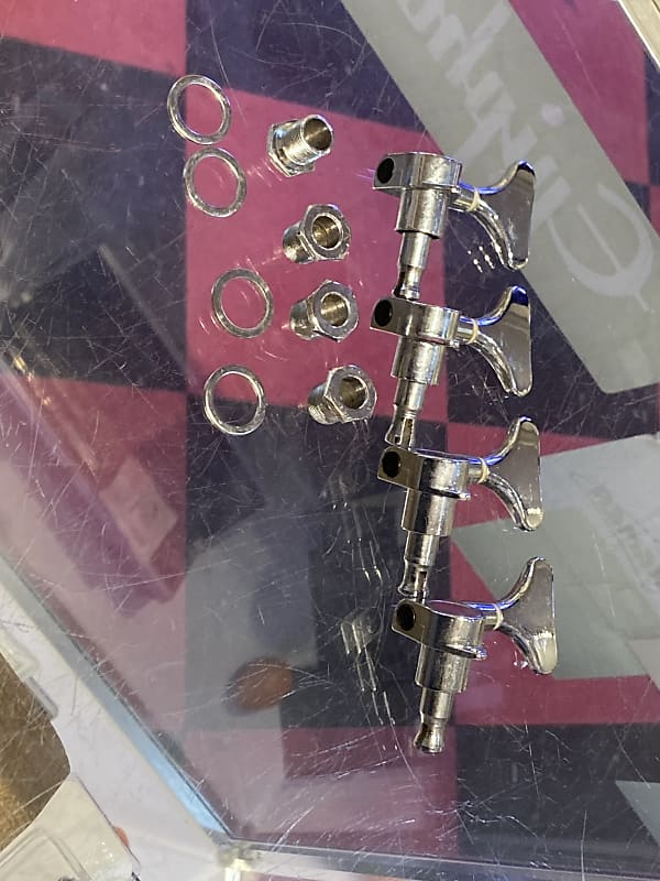 4 string bass machine heads Nickel plated | Reverb