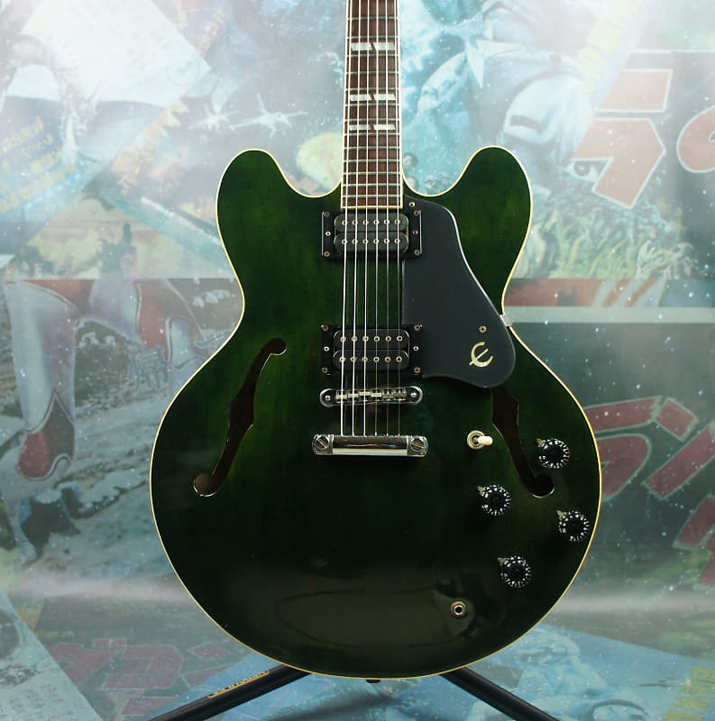 Epiphone Japan Riviera 1981 Transparent Green MIJ Matsumoku | Reverb